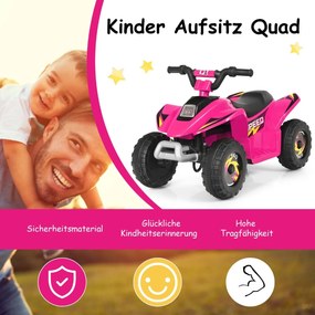 Costway Kočárek Mini Electric Quad 6 V Bateriový Quad 2,8-4,6 km/h, růžový
