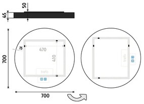 NIMCO ZPC 31001RVX-90 - LED Koupelnové podsvícené zrcadlo 3000-6500K 70 cm IP44