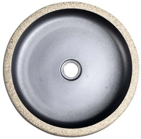 Sapho, PRIORI keramické umyvadlo, průměr 41cm, 15cm, černá/kámen, PI021