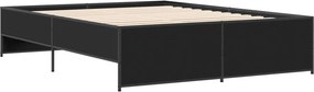 Rám postele černý 150 x 200 cm kompozitní dřevo a kov 3279882