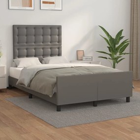 Rám postele bez matrace šedý 120x190 cm umělá kůže 3270564