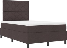 Postel s boxspringem s čelo Tmavě hnědá 120 x 190 cm textil 3339451