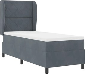 Postel s boxspringem s čelo Tmavě šedá 200 x 80 cm samet 3340953