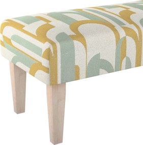 Dlouhá lavička 100x40cm barva zelená látka pletený vzor, vzorované