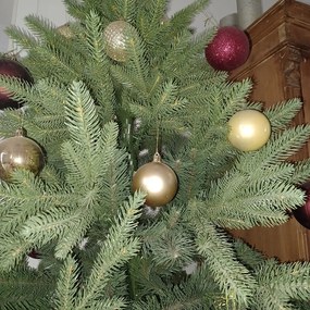Sada vánočních ozdob zlaté 6 cm plastové koule, balení 24 ks