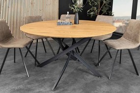 Kulatý jídelní stůl Pahukumaa 120 cm vzor divoký dub