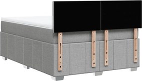Box spring postel s matrací světle šedá 140 x 190 cm textil 3287056