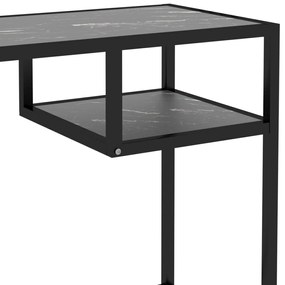 PC stůl černý mramor 100 x 36 x 74 cm tvrzené sklo - Default Title