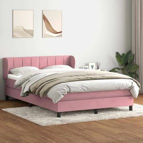 Box spring postel s matrací růžová 160x210 cm samet 3317534