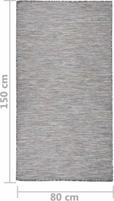 Venkovní hladce tkaný koberec 80 x 150 cm hnědý a modrý 340813