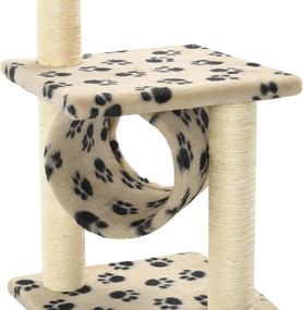 Škrabadlo pro kočky sisalové sloupky 65 cm béžové s potiskem 170549