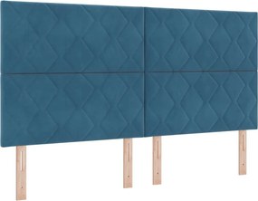 Postel s boxspringem s čelo Tmavě modrá 180 x 200 cm samet 3345027