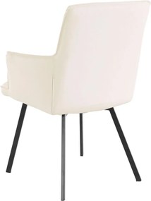 Danish style Jídelní židle Sonja (SADA 2 ks), syntetická kůže, bílá