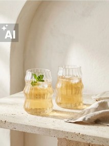 Sinsay - Rýhované sklenice 2 ks - clear