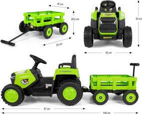 Elektrický traktor s přívěsem Rolly zelený
