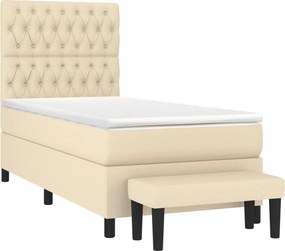 Box spring postel s matrací krémová 100 x 200 cm textil 3136818