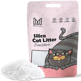PREMIUM Stelivo pro kočky silikátové, bezprašné, antimikrobiální, ekologické, pohlcující pachy Sensitive 3,8L