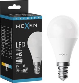 Mexen Nova, LED žárovka E14, G45, 9W, neutrální - 4000K, 945 lm - L101-E14-0940-01