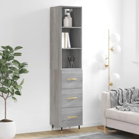 vidaXL Skříň highboard 34,5 x 34 x 180 cm kompozitní dřevo [3189679] Barva: šedá sonoma