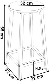 Barová židle FLINT dub / bílé nohy