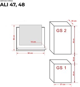 Ral Koupelnová stěna ALI 48 - Černý  lesk