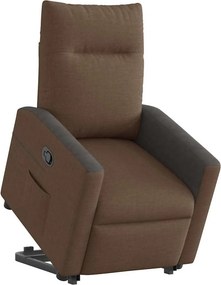 Zvedací polohovací křeslo hnědé textil 3324055
