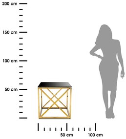 Odkládací stolek Nelja 55 cm černý/zlatý