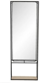 Zrcadlo v kovovém rámu s policí Greet – 40x15x115 cm