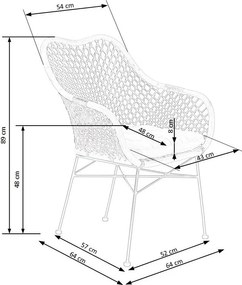 Jídelní židle Percy, ratan / černá