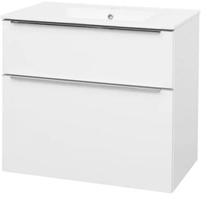 Mereo Mereo, Mailo, koupelnová skříňka s keramickým umyvadlem 81 cm, bílá, dub, antracit, CN511