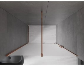 Mexen Velar, posuvné sprchové dveře do otvoru 140 cm, 8mm sklo námraza, růžové zlato, 871-140-000-31-60