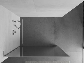 Mexen Kioto L, sprchová zástěna Walk-In 100 x 200 cm, 8mm sklo vzor zrcadlo, chromový profil, 800-100-103-01-50