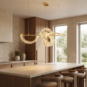 Toolight Toolight, LED závěsné stropní svítidlo 80cm, SWE082-CP, zlatá, OSW-30211