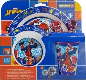 STOR Dětská jídelní sada Spiderman 5 dílů / Dětské nádobí / Talíř, mis