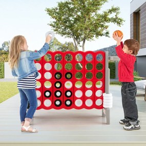Costway Large 4-v-a-row Jumbo 4-in-a-rad set modrá + – 84 × 33 × 79 cm, červený