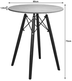 modernHOME TODI jídelní stůl, kulatý 60 cm, jasan model_3577_1-TODI-ETX60
