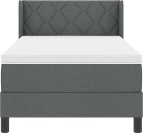 Postel s boxspringem s čelo Tmavě šedá 200 x 100 cm textil 3341154