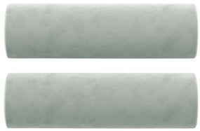 2místná pohovka s polštáři světle šedá 140 cm samet - Default Title