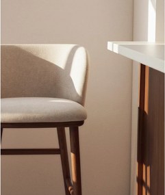 Béžová čalouněná barová židle (výška sedáku 75 cm) Ciselia – Kave Home