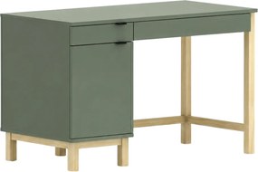 Dětský psací stůl MODEL se šuplíky a skříňkou Zvolte barvu: Šalvějově zelená s černým úchytem, Zvolte rozměr: 100x60 cm, Zvolte stranu: Levá
