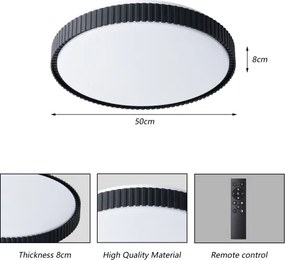 Brilagi - LED Stmív. strop. sv. CORVO LED/72W/230V 3000-6000K černá pr. 50 cm+DO