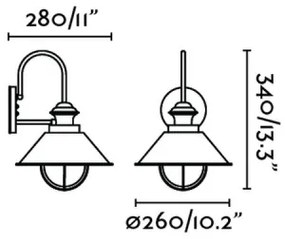 FARO 71128 - Venkovní nástěnné svítidlo NAUTICA 1xE27/11W/230V