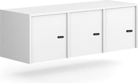 Nástavba pro skříně FRAME, 3x dveře, 1299 x 450 x 427 mm, mechanický zámek, bílá
