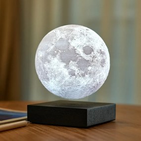 Černá stolní levitující lampa ve tvaru Měsíce Gingko Moon