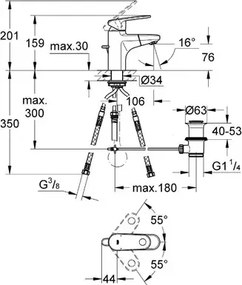 Grohe Europlus - Páková umyvadlová baterie chrom
