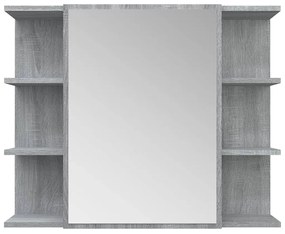 Koupelnová zrcadlová skříňka šedá sonoma 80x20,5x64 cm kompozit - Default Title