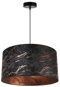 Závěsné svítidlo WERONA 3, 1x černé textilní stínítko se vzorem, (fi 45cm), C