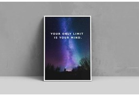 Pixada Space Quote - motivační obraz Velikost: A3 - 29,7x42 cm, Volba rámu: s bílým rámem