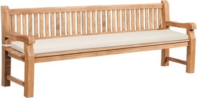 Teaková lavice Daxon s sedací polštář 240 cm – krémová