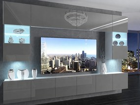 Obývací stěna 300 cm TV/RTV šedý lesk  IMP 1/5/W/S/0/0